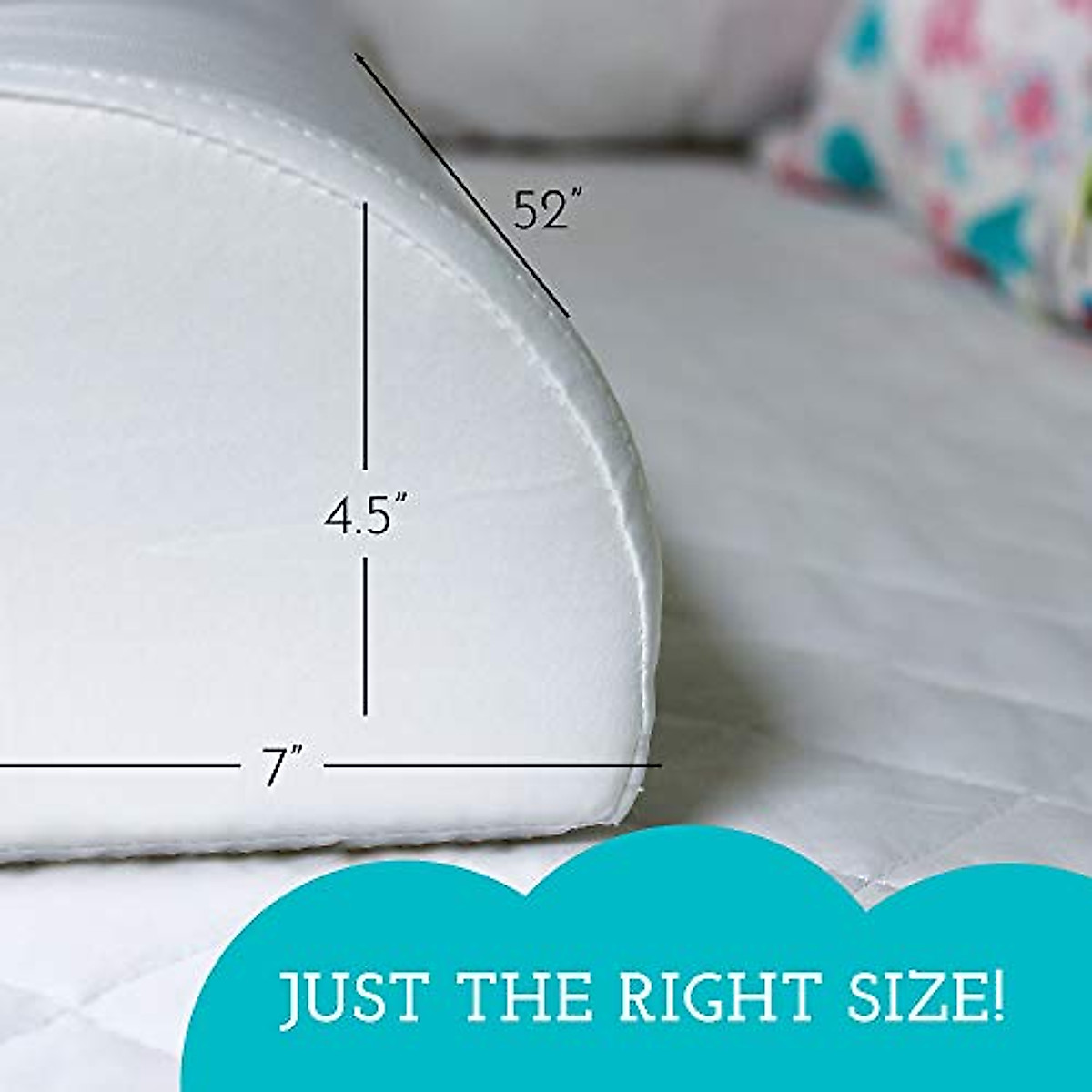 Little Sleepy Head Bed Bumper for Toddlers | Toddler Bed Rail | Baby Bed Rail with Soft Cover | Foam Safety Rail with Stay-Put Cover | Twin Bed Bumper for Toddlers for Home or RV (1-Pack)