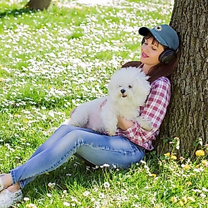 Cat Dog Gifts for Cat Dog Lovers,Daisy Baseball Cap for Women Men,Be Kind Dad Hat Denim Embroidered,Heart Dog Paw Print,Blue