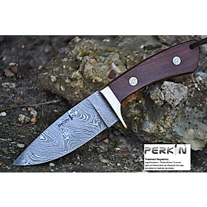 Perkin - Custom Damascus Handmade Hunting Knife - Bushcraft Knife