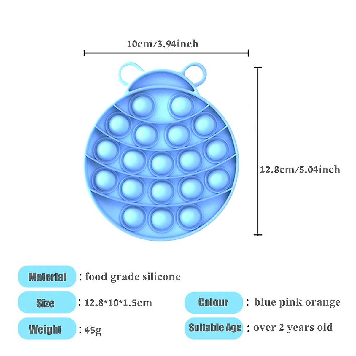 Push Pop Bubble Sensory Toys,Bubble Popping Game Funny Tactile Squeezed Sensory Toys Reliver Stress for Children, Family and Friends (3 Pack-Ladybug Shape)