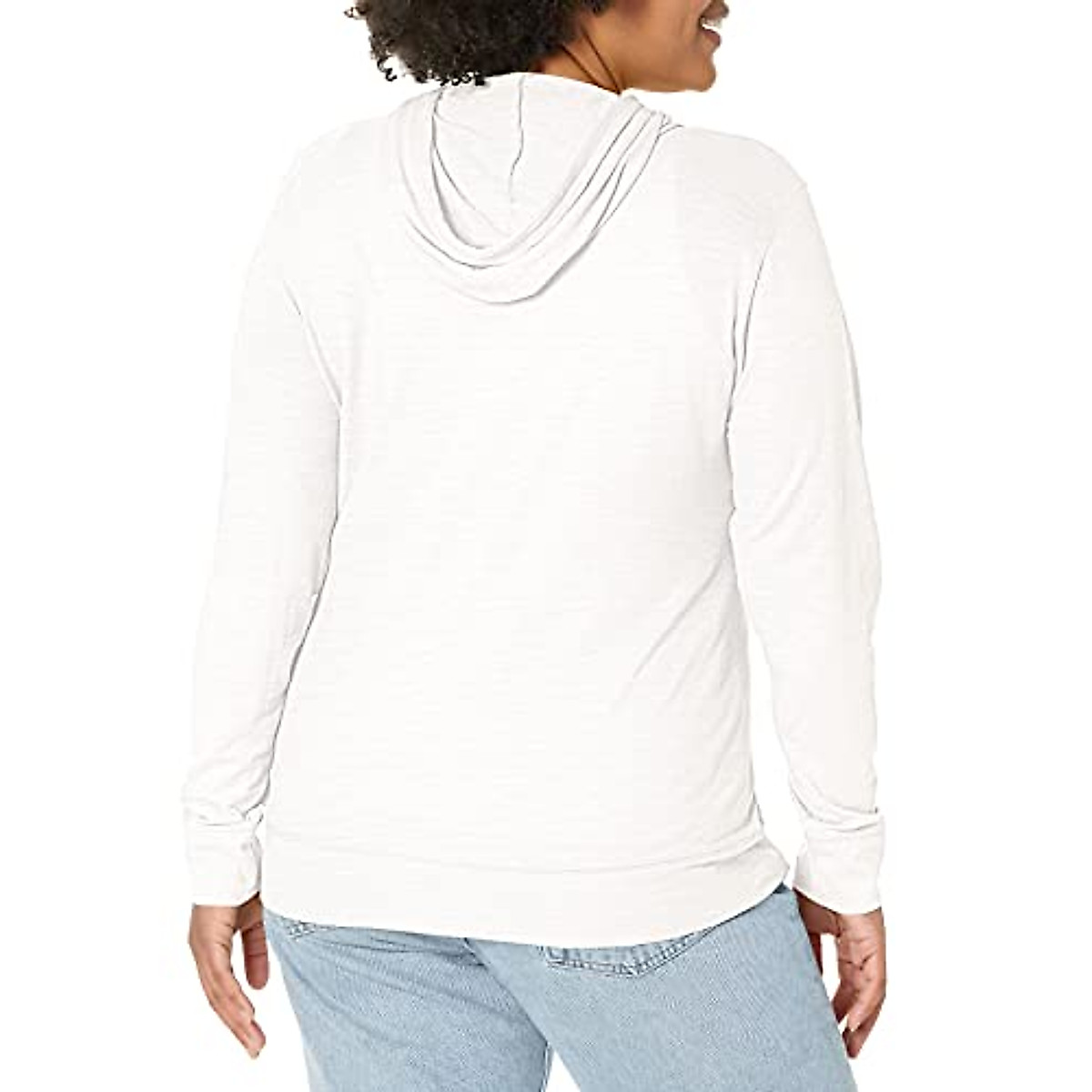 Hanes womens Slub Jersey fashion hoodies, White, Large US