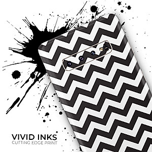 DesignSkinz Black and White Zigzag Chevron Pattern Protective Vinyl Decal Wrap Skin Cover Compatible with The Samsung Galaxy S20 (Screen Trim & Back Glass Skin)