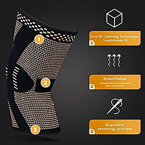 JIUFENTIAN copper Knee Braces for Knee Pain women and men(2Pack)-Knee sleeve copper knee compression sleeve for Arthritis,Joint Recovery,Workout, Running,and Sports(X-Large)