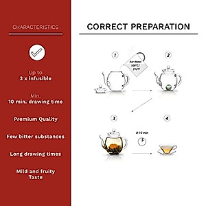 Creano Flowering Tea Gift Set - White Tea – 6 Blooming Tea with 17oz Glass Teapot