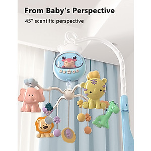 Musical Baby Crib Mobile, Nursery Baby Mobile for Crib with Music Motor Spinner, Cartoon Baby Crib Toys for Boys & Girls, Crib Mount Mobiles with 18 lullabies, Hanging Rotating Rattles (Cars)