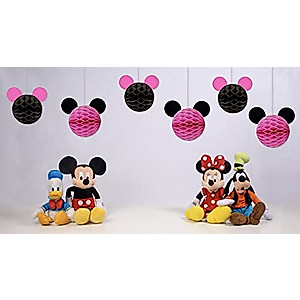 Minnie Birthday Party Decorations - Minnie Inspired Honeycomb Hanging Mouse Ears - Cartoon Mouse Birthday Decorations - 6 Minnie Honeycomb Balls by Jolly Jon (Honeycomb Only)