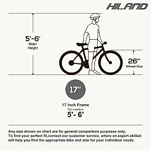HH HILAND Mountain Bike, Multi-Spokes, 21 Speeds Drivetrain, Aluminum Frame 26 Inch Wheels, Disc-Brake Bike for Men Women Men's MTB Bicycle White