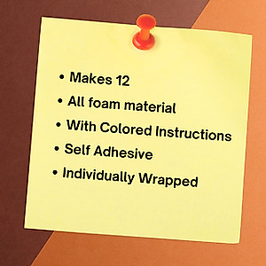 4E's Novelty Halloween Crafts for Kids (12 Pack) Goofy Candy Corn Magnet Foam Craft Kit - Bulk Fall Arts and Crafts for Toddlers & Kids, Halloween Activities for Kids Party