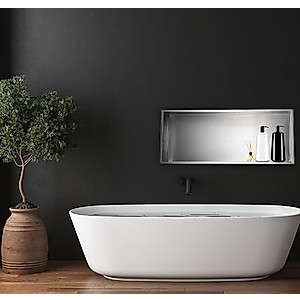 Supllueer Stainless Steel Shower Niche 24" X 12",No Tile Needed Recessed Shower Shelf,Recessed Niche Shower Niche for Bathroom Storage Over Mount Installation