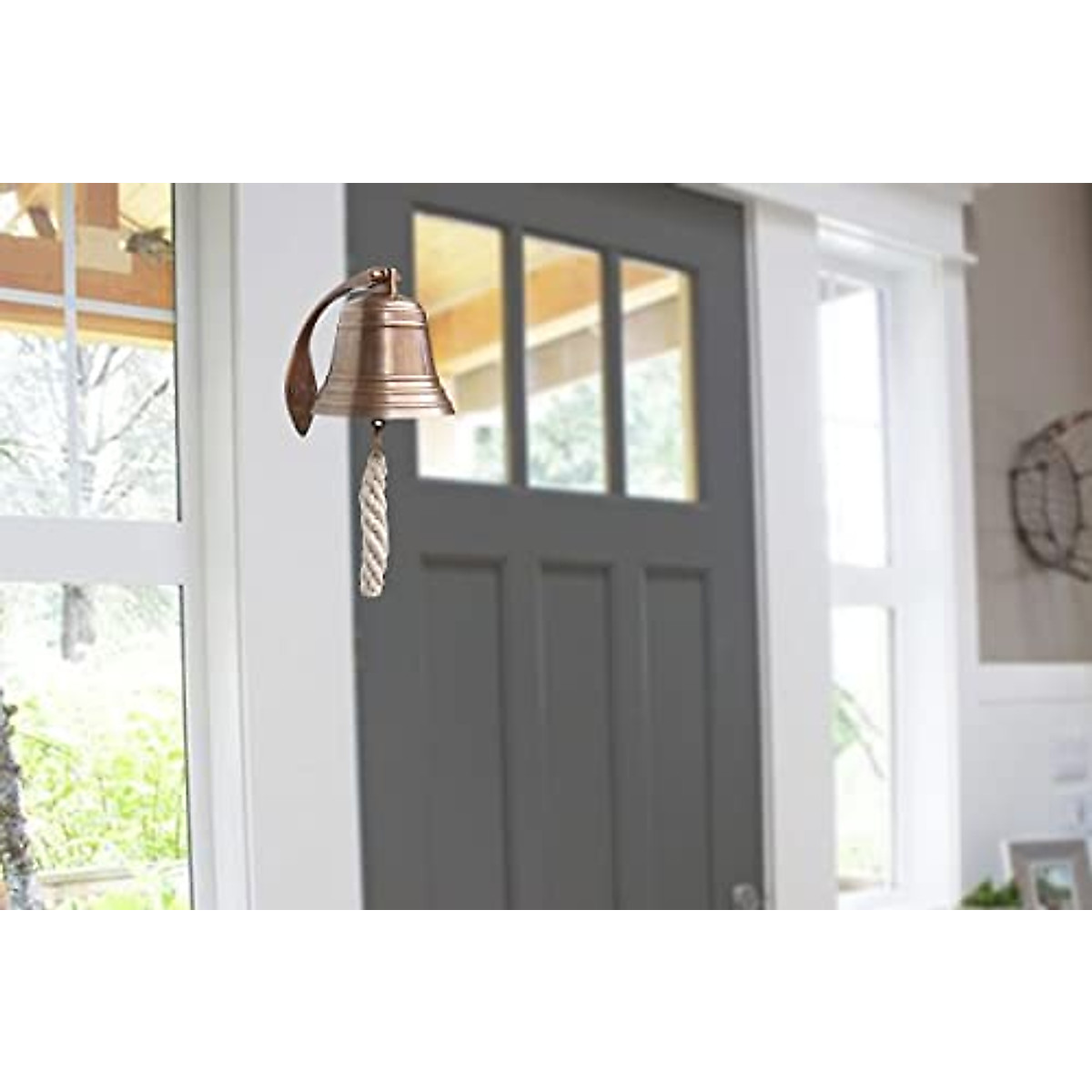 4" Solid Antique Brass Bell Quality Marine Wall Mounted Ship Hanging Bell Perfect for Dinner, Indoor, Outdoor, School, Bar, Reception, Last Order & Church by The Metal Magician