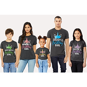 Teeny Fox Daddy of Birthday Girl Unicorn T-Shirt Family Sister Dad Mother Brother Shirts Sibling Matching Outfits