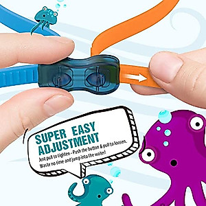 OutdoorMaster Kids Swim Goggles 2 Pack - Quick Adjustable Strap Swimming Goggles for Kids - F