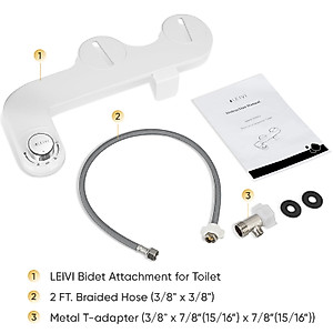 LEIVI Bidet Attachment for Toilet, Ultra-Slim Bidets for Existing Toilets with Dual Nozzle, Hygienic Toilet Bidet, Fresh Cold Water Sprayer, Adjustable Water Pressure