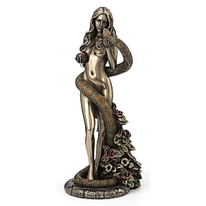 Veronese Design Original Sin by James Ryman Eve Holding Apple with Coiling Serpent Statue