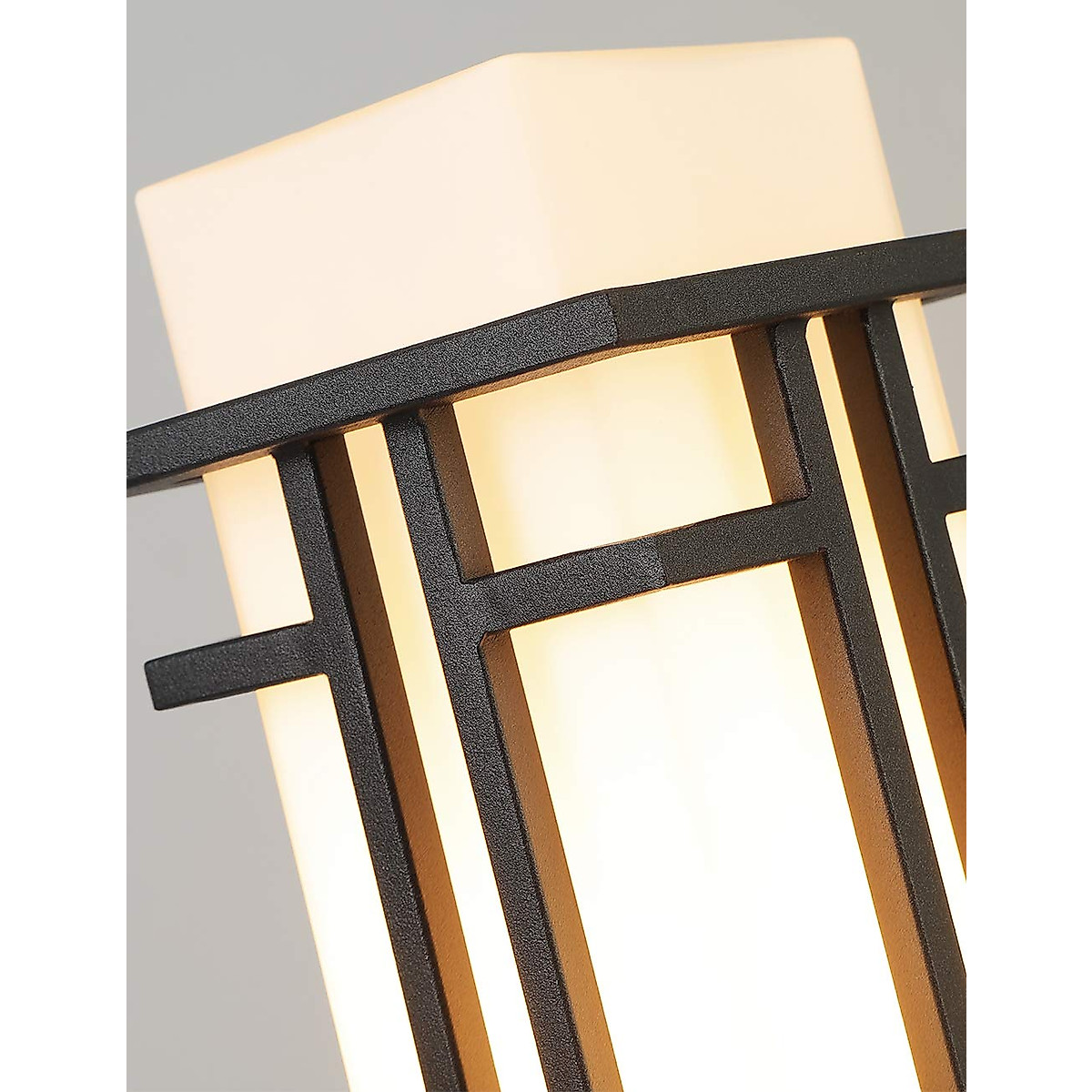 EERU Outdoor Post Lights Waterproof Metal Frame with Milk White Frosted Glass, Pier Mount Outdoor Lighting Fixtures(with 3-Inch Pier Mount Base) Outdoor Post Lantern for Garden Backyard and Porch