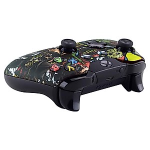 eXtremeRate Scare Party Soft Touch Faceplate Front Housing Shell Upper Case Top Cover Replacement Parts Mod Kits for Standard Xbox One Controller with and without 3.5 mm jack