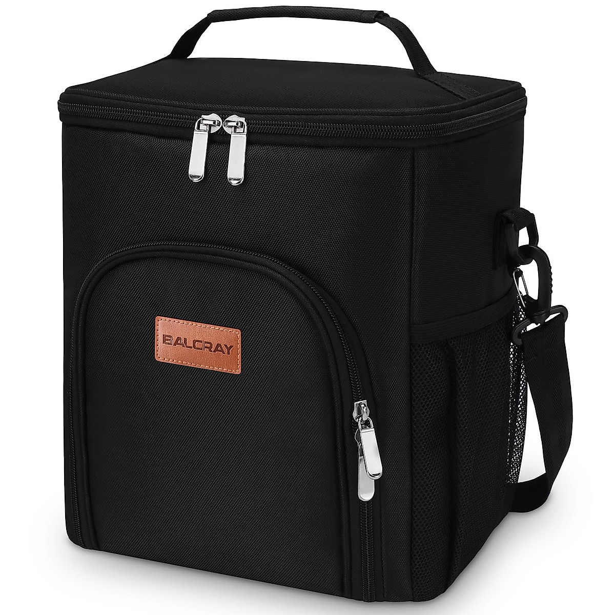 BALORAY Lunch Box for Men Women, Double Deck Insulated Lunch Bag for Adults with Adjustable Shoulder Strap, Reusable Lunch Cooler Bag Tote Bag for Work Office Outdoor Picnic Travel