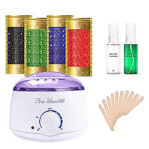 Wax Warmer, Portable Electric Hair Removal Kit for Facial &Bikini Area& Armpit- Melting Pot Hot Wax Heater Accessories Total Body Waxing Spa or Self-waxing Spa in Home for Girls & Women & Men