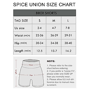 SPICE UNION Workout Shorts Womens for Running Yoga Biker Gym High Waist Spandex Ribbed Seamless Athletic Leggings(S010M-hehuilv)