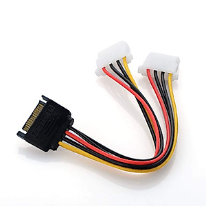 ANRANK SC1504AK Sata 15-Pin Male to Dual 4 Pin Molex Lp4 Female IDE Hard Drive Power Y-Adapter Converter Cable for IDE HDD DVD