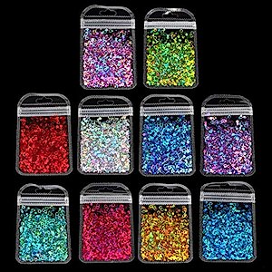 Holographic Chunky Glitter 10 Colors Craft Glitter Resin Glitter for Nail Body Eye Face Crafts
