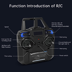 Gamegood 2.4GHz Remote Control Helicopter,4CH RC Helicopter with 6-Axis Gyro for Adults Kids, RC Aircraft Altitude Hold One Key Return with 2 Batteries