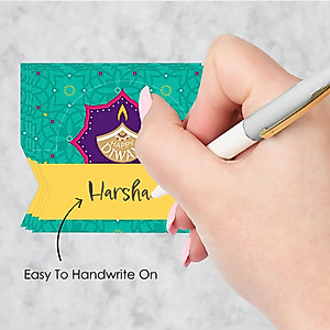 Big Dot of Happiness Happy Diwali - Festival of Lights Party Tent Buffet Card - Table Setting Name Place Cards - Set of 24