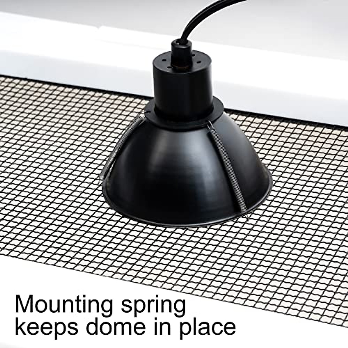 Reptile Light Fixture with 2 Packs Lighting Heat Lamps and 4" Halogen Mini Dome and Hanging Hook,Mounting Spring Clip for Terrarium Habitat Tank