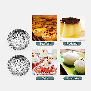 A-XINTONG 430 Stainless Steel Muffin Baking Cups Pack of 25 Pieces Reusable 5 Types Stainless Steel Mini Cupcake Molds, Nonstick Cupcake Liners Pastry Candy Molds Set DIY Cake Tools