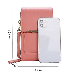 Anti-theft Leather Bag, 2023 Fashion Small Crossbody Cell Phone Purse for Women RFID Blocking PU Leather Crossbody Bag (Black)