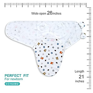 Baby Swaddle Blankets for Baby Boy Girl 0-3 Months ,Hypoallergenic Skin-Friendly Baby Swaddle,Cute Little Soccer Ball, Dinosaur, Adjustable Newborn Swaddles Sleep Sack,Baby Swaddle Sack,3 Pack