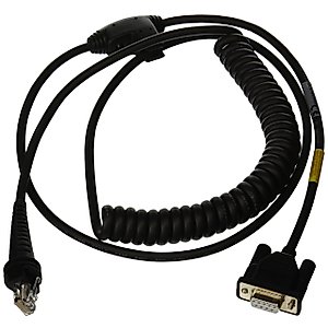 Honeywell CBL-020-300-C00 RS-232 Coiled Cable with DB9 Female Connector, 3 m/9.8-ft. Length, Black