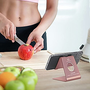 Toiyason Cell Phone Stand, Aluminum Desktop Stand Phone Holder, Cradle, Dock, Compatible with All 4-8inch Phones, Office Kitchen Traveling Accessories New (Purple)