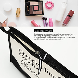 Inspirational Cheerleading Coach Gifts for Women Cosmetic Bag Travel Makeup Bag Funny Cheerleader Coach Cheer Coach Gift Thank You Gifts for Women Cheer Mom Wife Teacher Friends Sister Coworker
