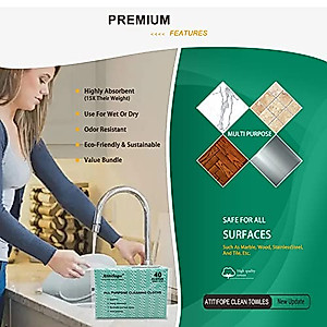 Atitifope Reusable Cleaning Cloths Nonstick Wiping Rags Disposable Cleaning Towels Dish Cloths 40count