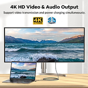 90 Degree USB C to USB C Cable, USB C 3.2 Cable 20Gbps Data Transfer, 4K@60Hz 8K@30Hz Video Right Angle 100W PD Fast Charging Cable with E-Marker for Thunderbolt 3/4, MacBook Pro, iPad Pro, Galaxy S20