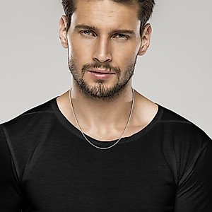 Miabella Italian 925 Sterling Silver 2mm Ball Chain Solid Bead Necklace Made in Italy(Length 20 Inches)