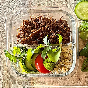 Portion Perfection Bariatric Food Containers / Meal Prep Containers/Lunchbox/Heat-proof Glass Portion Control Container 3pk, For Aiding Balanced Diet after Gastric Sleeve, Bypass| Bariatric Surgery Must Haves