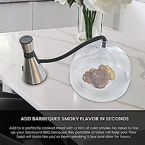 LeafIdeas Smoker Gun with Dome Lid and Wood Chips - Portable Infuser for Food and Cocktails - Perfect Smoker for Drinks like Cocktail and Whiskey