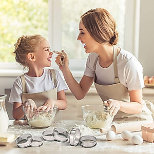 Boao 16 Pieces Crumpet Rings English Muffin Rings Double Rolled Tart Rings Stainless Steel Muffin Rings Round Muffin Tart Ring Molds for Home Baking(3 Inch)