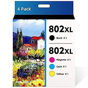 802 XL Ink Cartridges Remanufactured for Epson 802 Ink Cartridge Combo Pack T802 Remanufactured for Epson 802XL Ink Cartridge Works with Epson Workforce Pro WF-4740 WF-4734 WF-4730 EC-4040 EC-4030