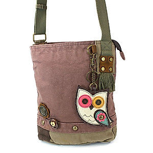 CHALA Handbags Patch Crossbody Messenger Bags - Mauve (Color Owl)