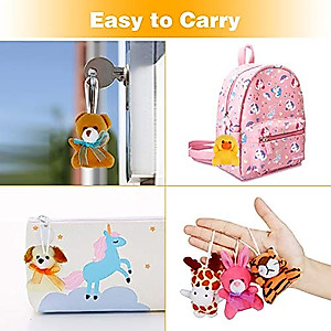 Aitbay 30 Pack Mini Plush Animals Toys Set, Cute Small Stuffed Animal Keychain Set for Party Favors, Goodie Bag Fillers, Carnival Prizes, Classroom Rewards, Kids Valentine Gift Easter Egg Filter