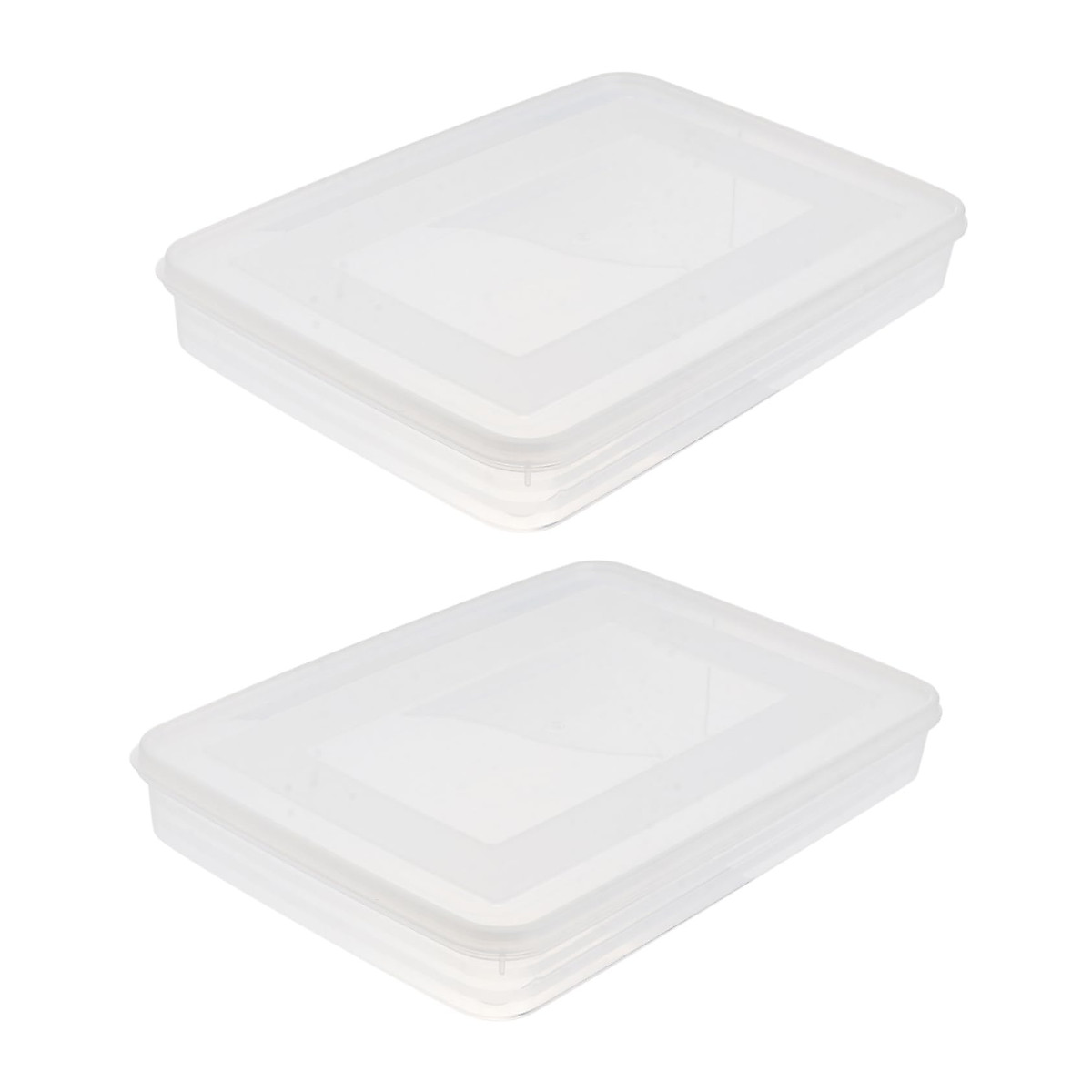 HOMSFOU 2pcs Dumpling Box Containers for Fridge Large Plastic Container Flat Storage Bins Stackable Food Storage Containers Refrigerator Box Dumpling Case Kitchen Supply Dumpling Tray