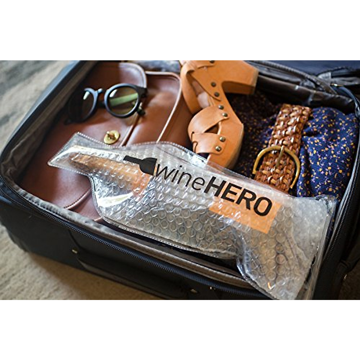 WineHero - 6 Pack Reusable Leak Proof Bottle Protector Bag for Travel Pack in Airplane Checked Baggage, Luggage, or Suitcase - Good for Cruise Travel - Wine Travel Accessory