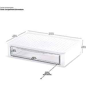 Madesmart Plastic Stacking Pull-Out Drawer for Bathroom Storage, Stackable Bathroom Organizer Drawer with Clear Front, Frost