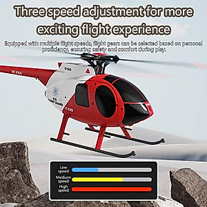ANIXA DWIU MD500 C189 Little Bird RC Helicopter, 1/28 2.4G 4CH Single-Rotor RC Drone Aircraft with 6-axis Gyroscope Dual Brushless Motors 6G Simulation Plane Model (RTF Version)
