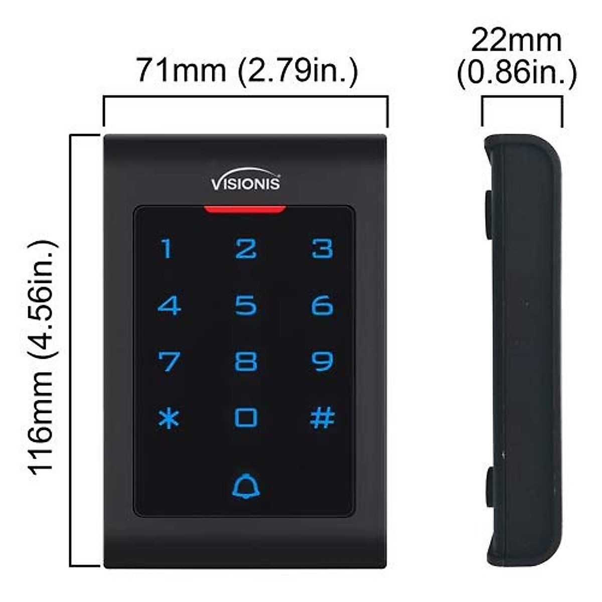 Zemgo FPC-8456 Smart Mobile WiFi Controller for Access Control with Android + Apple App, Web Browser + Smartphone Remote Viewing, Outswinging Door 1200lbs Magnetic Lock, Indoor Keypad/RFID Reader
