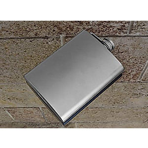 Hip Flask for Liquor 8 Ounce Stainless Steel Black Matte Black Hinge Leakproof with Funnel in Black Box for Men and Women by IDALIO