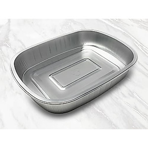 ShopexZone ReHeatables Aluminum Food and Storage Containers Reusable and Disposable Tray with Lids Freezer Oven Safe Meal Prep Baking Roasting Storing Reheating Perfect for Holidays | Large, 2 Pack